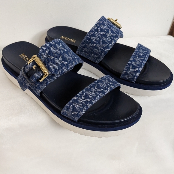 MICHAEL Michael Kors | Shoes | Michael Michael Kors Blue Bo Logo Double ...